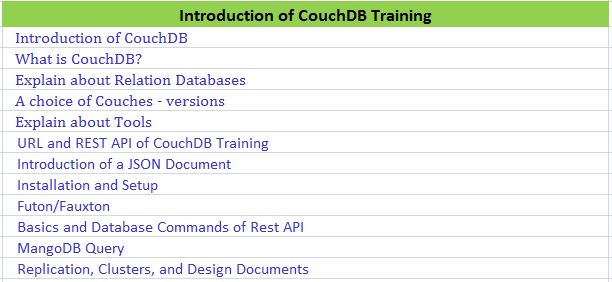 CouchDB Training - IDESTRAININGS